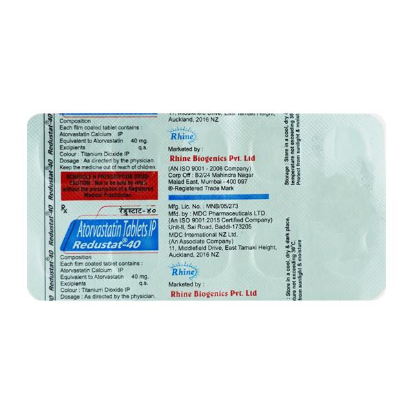 REDUSTAT 40mg Tablet 10's Price, Uses, Side effects, Substitutes | Netmeds