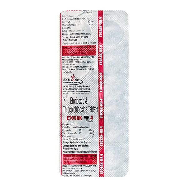 Buy ETOSAK MR 4 Tablet 10's Online at Upto 25% OFF | Netmeds