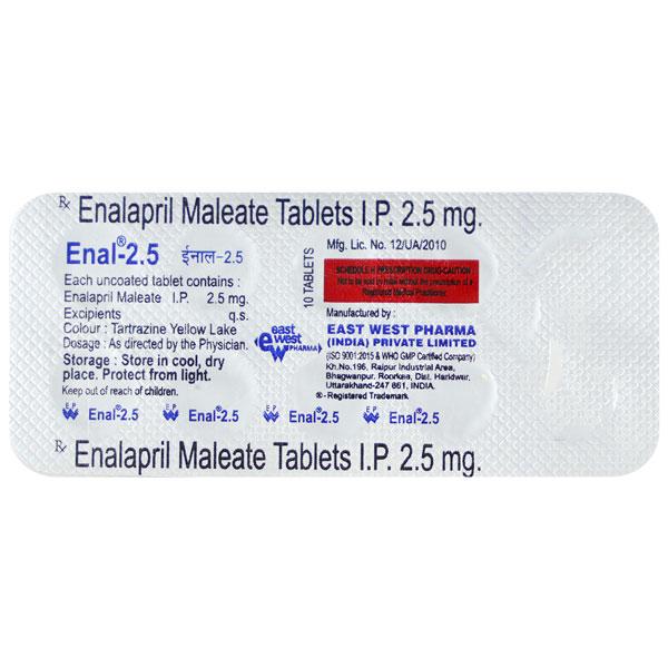 Enal 2.5mg Tablet 10'S : Price, Uses, Side Effects | Netmeds