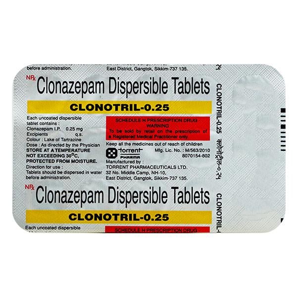 Clonotril 0.25mg Tablet 15'S - Price, Uses, Side Effects, and ...