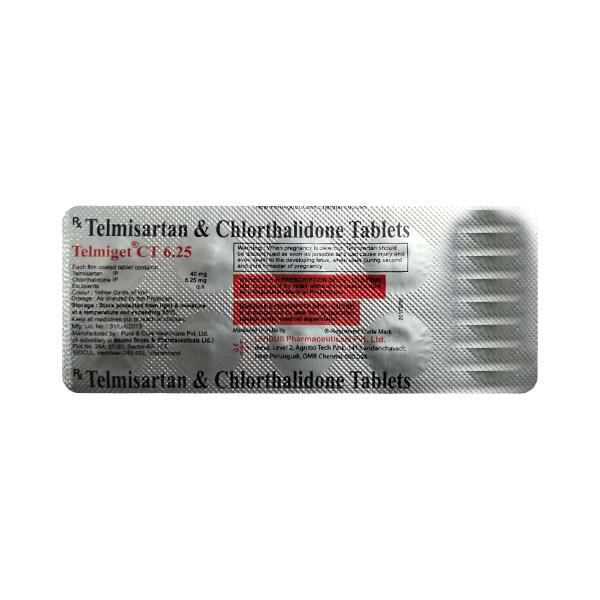 TELMIGET CT 6.25 Tablet 10's Price, Uses, Side effects, Substitutes ...