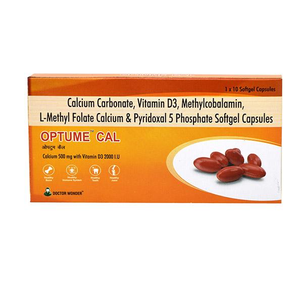 OPTUME CAL Softgel Capsule 10's Price, Uses, Side effects, Substitutes ...