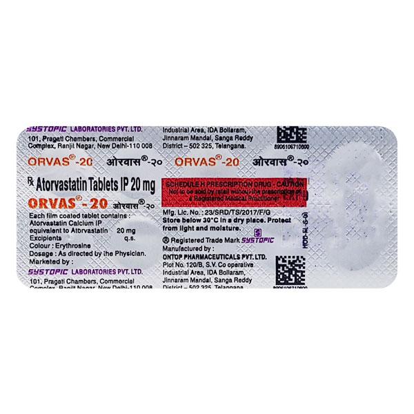 Buy Orvas 20mg Tablet 10'S Online at Upto 25% OFF | Netmeds