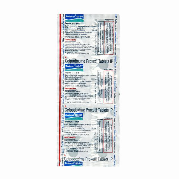 Zedocef DT 100mg Tablet 10'S : Price, Uses, Side Effects | Netmeds