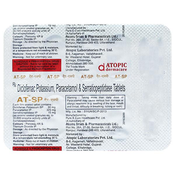 AT SP Tablet 10's Price, Uses, Side effects, Substitutes | Netmeds