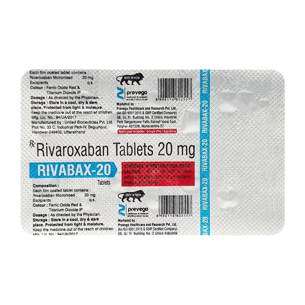 Buy RIVABAX 20 Tablet 14's Online at Upto 25% OFF | Netmeds