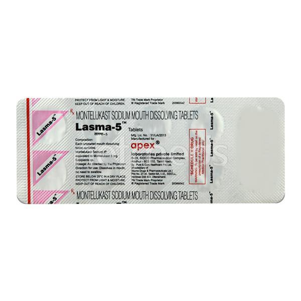 Lasma 5mg Tablet 10'S : Uses, Side Effects, Price | Netmeds