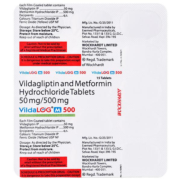 VILDALOG M 500mg Tablet 15's : Price, Uses, Side Effects | Netmeds