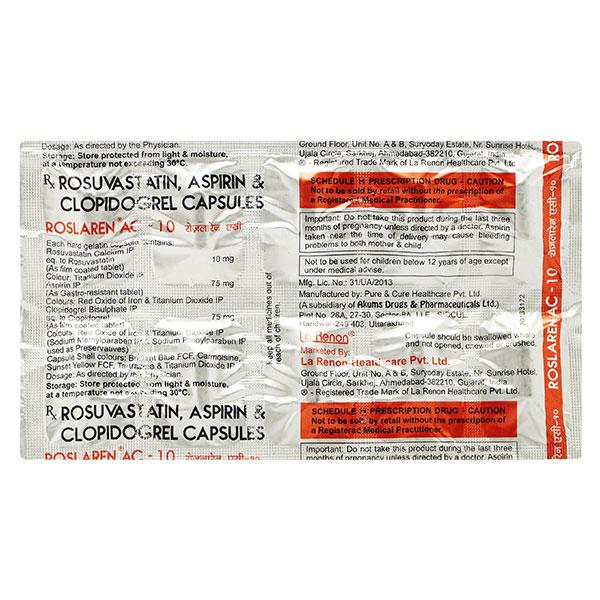 Roslaren AC 75/10/75mg Capsule 10'S Price, Uses, Side effects ...