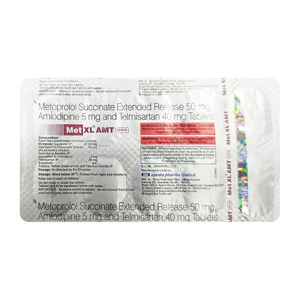MET XL AMT 50/5/40 Tablet 10's