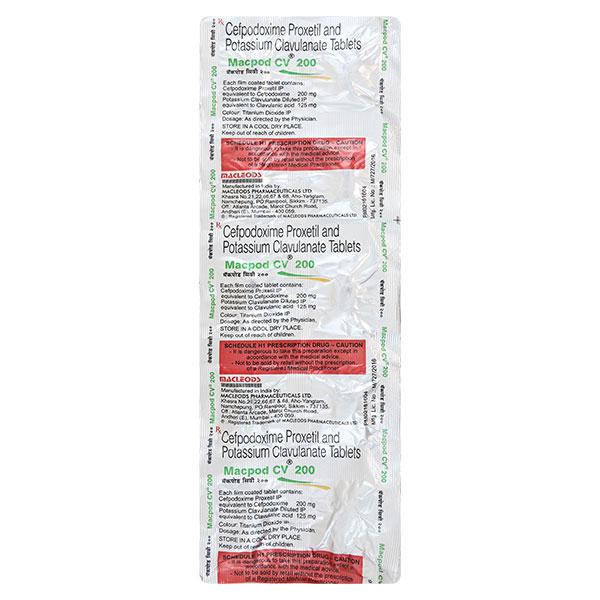 MACPOD CV 200mg Tablet 10's : Price, Uses, Side Effects | Netmeds