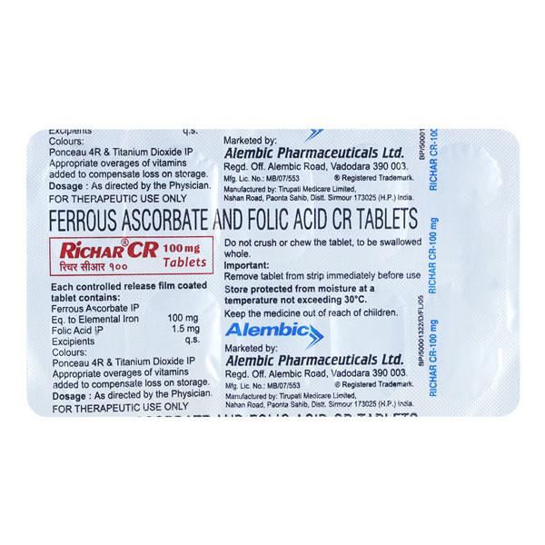 Richar CR 100mg Tablet 10'S - Price, Uses, Side Effects | Netmeds