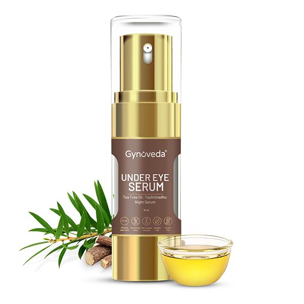 Gynoveda Under Eye Night Serum - Tea Tree Oil & Yashtimadhu 30 ml ...