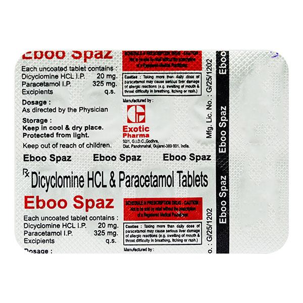 EBOO SPAZ Tablet 10's Price, Uses, Side effects, Substitutes | Netmeds