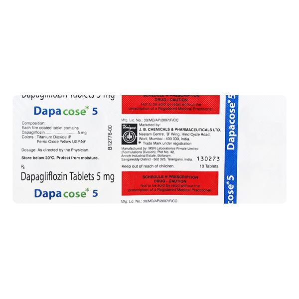 DAPACOSE 5 Tablet 10's : Price, Uses, Side Effects | Netmeds
