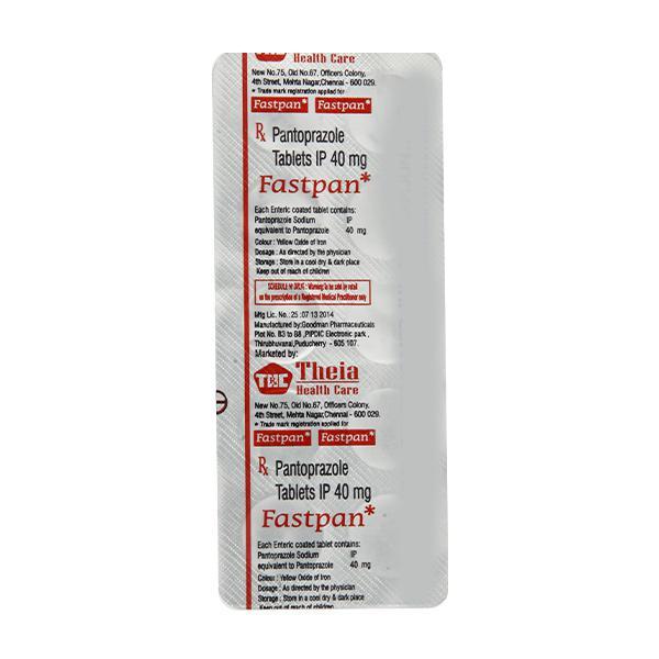 Buy Fastpan 40mg Tablet 10'S Online at Upto 25% OFF | Netmeds