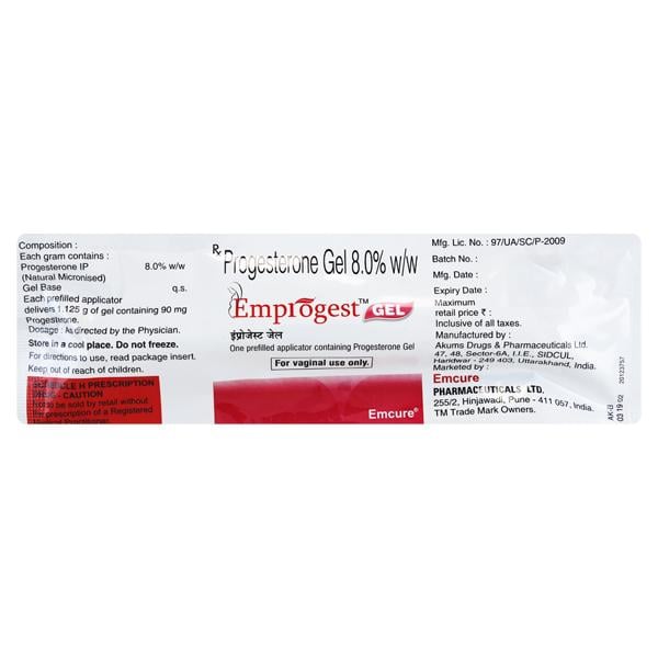 Emprogest 8% Gel 1.125gm - Price, Uses, Side Effects | Netmeds