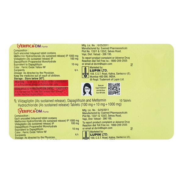 Buy VERIFICA DM FORTE Tablet 10's Online at Upto 25% OFF | Netmeds