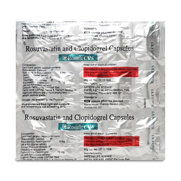 ROSUFIT CV 5 Capsule 15's Price, Uses, Side effects, Substitutes | Netmeds