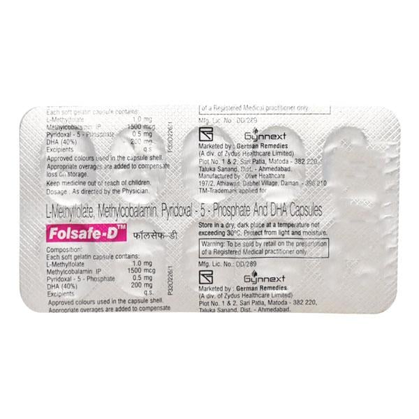 Buy Folsafe D Capsule 10'S Online at Upto 25% OFF | Netmeds