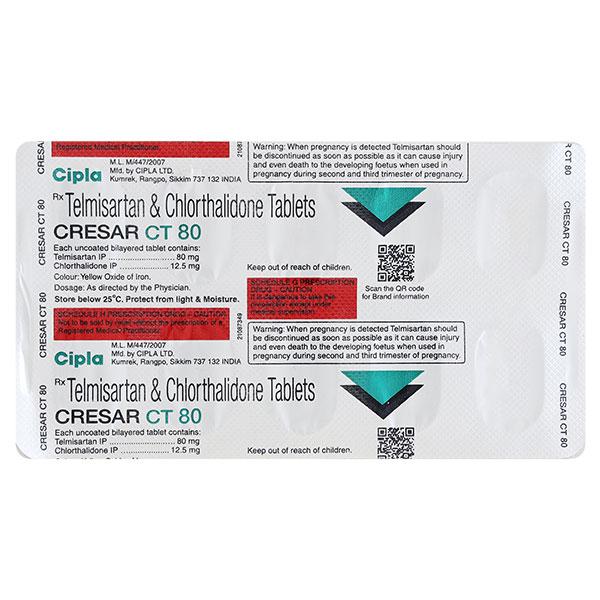 Buy Cresar CT 80mg Tablet 10'S Online at Upto 25% OFF | Netmeds