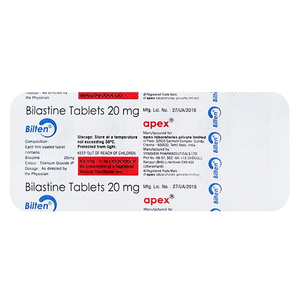 BILTEN Tablet 10's Price, Uses, Side effects, Substitutes | Netmeds