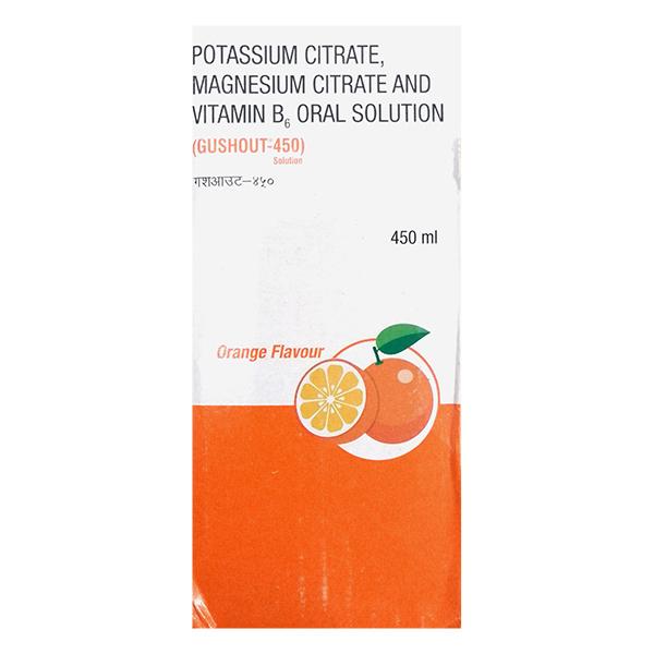 Buy GUSHOUT 450 ORANGE FLAVOUR Solution 450ml Online | Netmeds