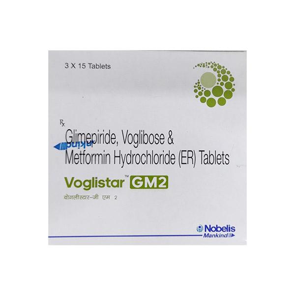 Buy VOGLISTAR GM 2 Tablet 15's Online | Price, Uses & Side Effects ...