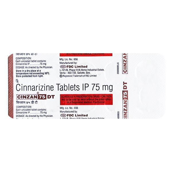 Cinzan DT 75mg Tablet 10'S : Uses, Side Effects, Price | Netmeds