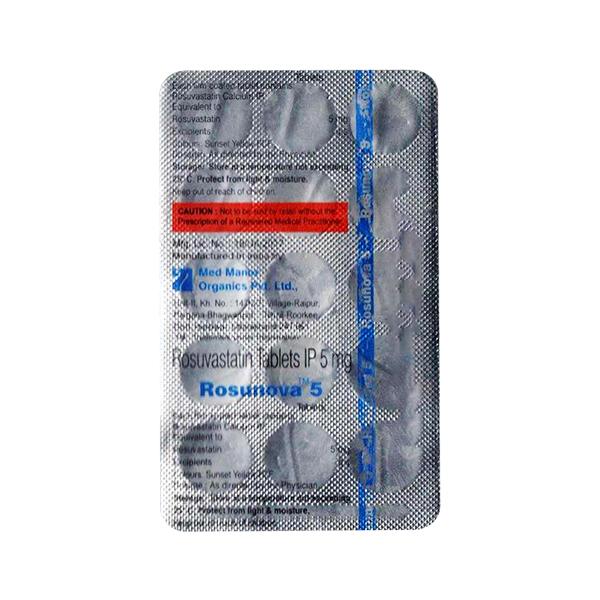 ROSUNOVA 5 Tablet 15's Price, Uses, Side effects, Substitutes | Netmeds