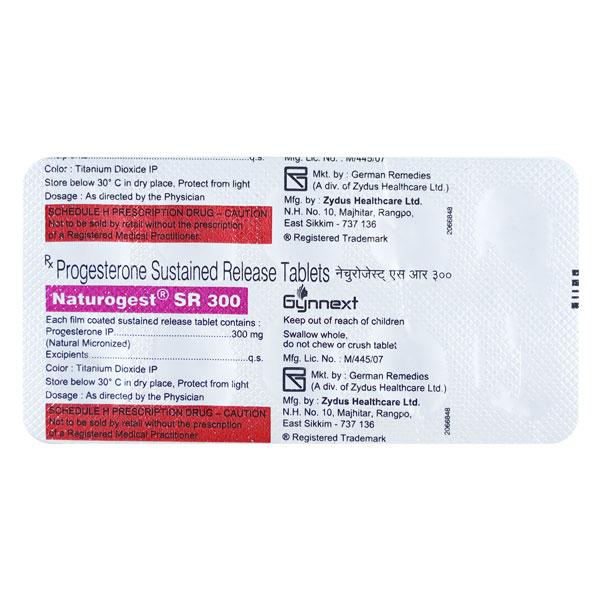 Naturogest SR 300mg Tablet 10'S Price, Uses, Side effects, Substitutes ...