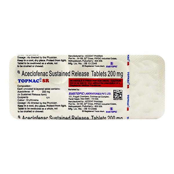 Buy Topnac SR 200mg Tablet 10'S Online at Upto 25% OFF | Netmeds
