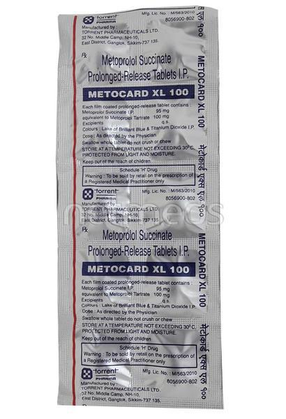 Metocard XL 100mg Tablet 10'S : Price, Uses, Side Effects | Netmeds