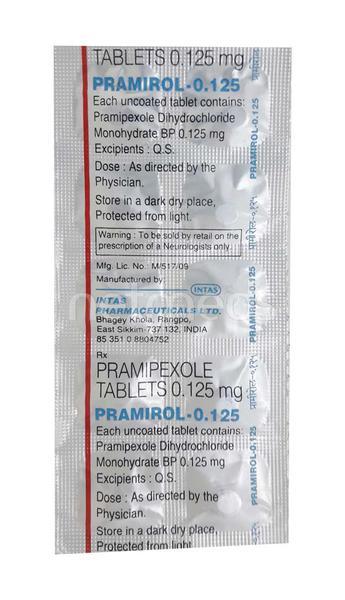 Pramirol 0.125mg Tablet 10'S Price, Uses, Side effects, Substitutes ...