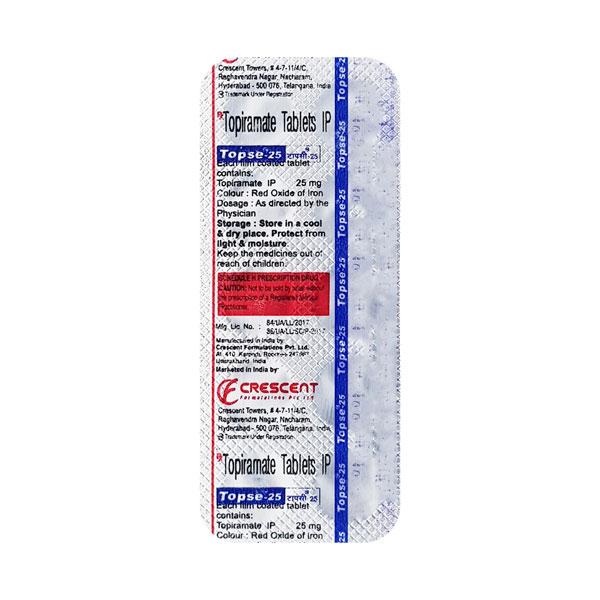 TOPSE 25 Tablet 10's Price, Uses, Side effects, Substitutes | Netmeds