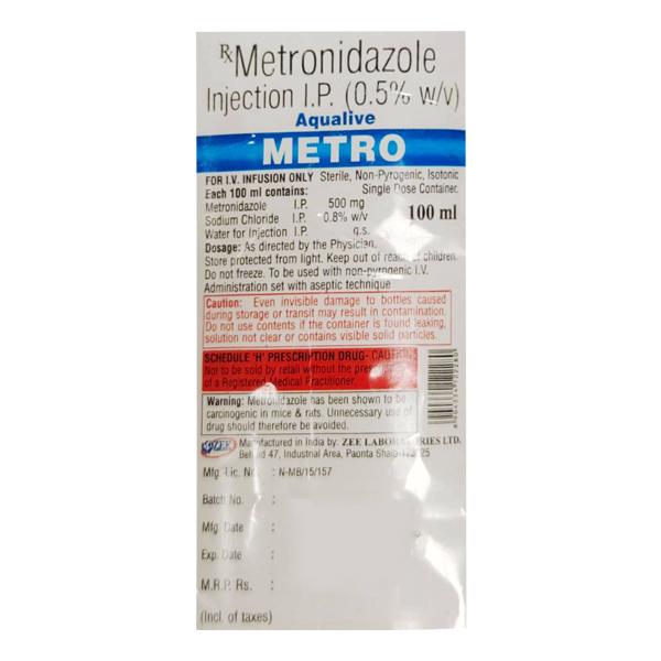 AQUALIVE METRO Injection 100ml : Price, Uses, Side Effects | Netmeds