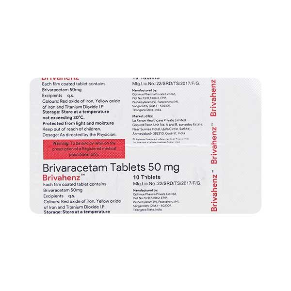 BRIVAHENZ 50 Tablet 10's Price, Uses, Side effects, Substitutes | Netmeds