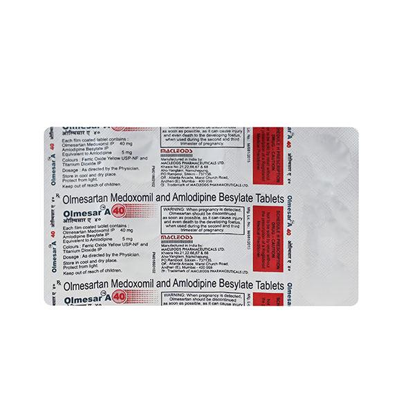 Olmesar A 40mg Tablet 15'S : Price, Uses, Side Effects | Netmeds