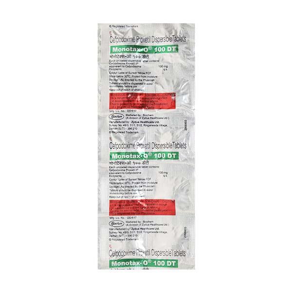 Monotax O DT 100mg Tablet 10'S : Price, Uses, Side Effects | Netmeds