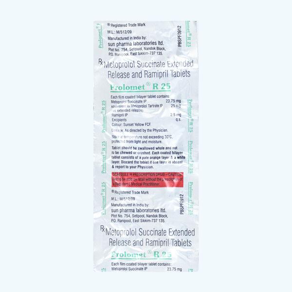 Prolomet R 25mg Tablet 10'S : Price, Uses, Side Effects | Netmeds