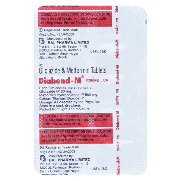 Diabend M Tablet 10'S : Price, Uses, Side Effects | Netmeds
