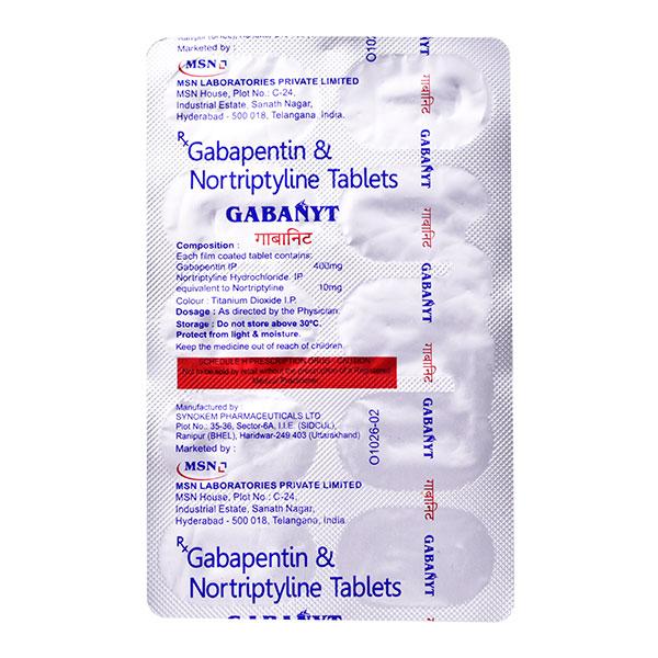 Gabanyt Tablet 10'S Price, Uses, Side effects, Substitutes | Netmeds