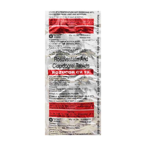 Buy ROZUCOR CV 10/75mg Capsule 10's Online | Netmeds