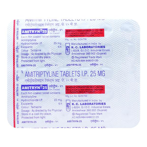AMITRYN 25 Tablet 30's : Price, Uses, Side Effects | Netmeds