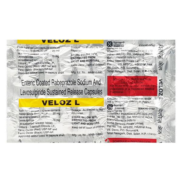 Buy Veloz L Capsule 10'S Online at Upto 25% OFF | Netmeds