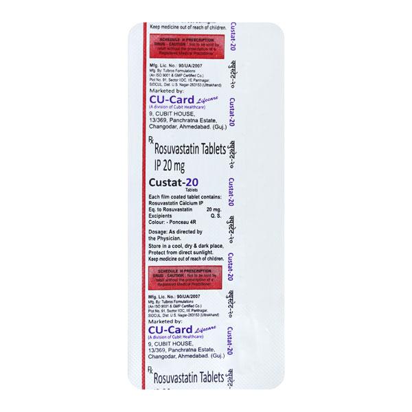 CUSTAT 20 Tablet 10's Price, Uses, Side effects, Substitutes | Netmeds