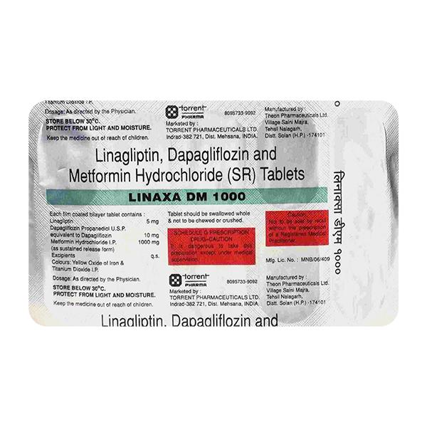 Buy LINAXA DM 1000 Tablet 10's Online | Netmeds