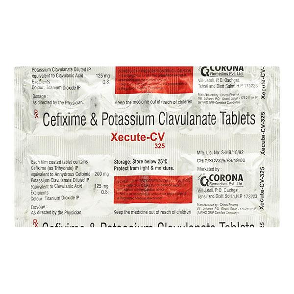 Xecute CV 325mg Tablet 10'S : Price, Uses, Side Effects | Netmeds