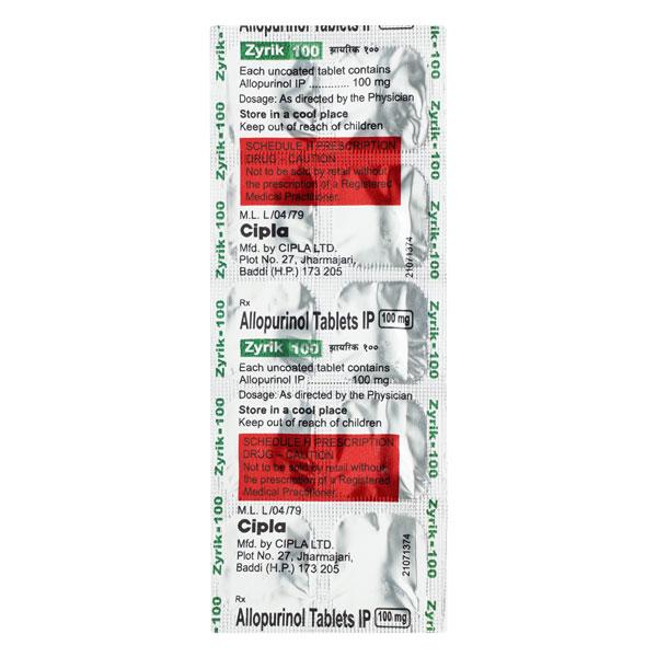 Zyrik 100mg Tablet 10'S Price, Uses, Side effects, Substitutes | Netmeds