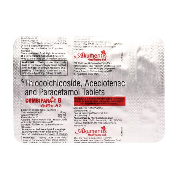 Combipara T 8mg Tablet 10'S Price, Uses, Side effects, Substitutes ...